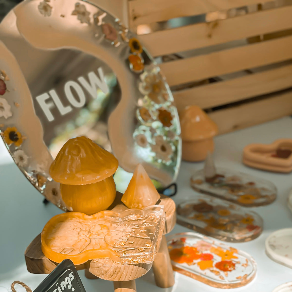 Custom 16” Embellished Mirror – Flow by Lo